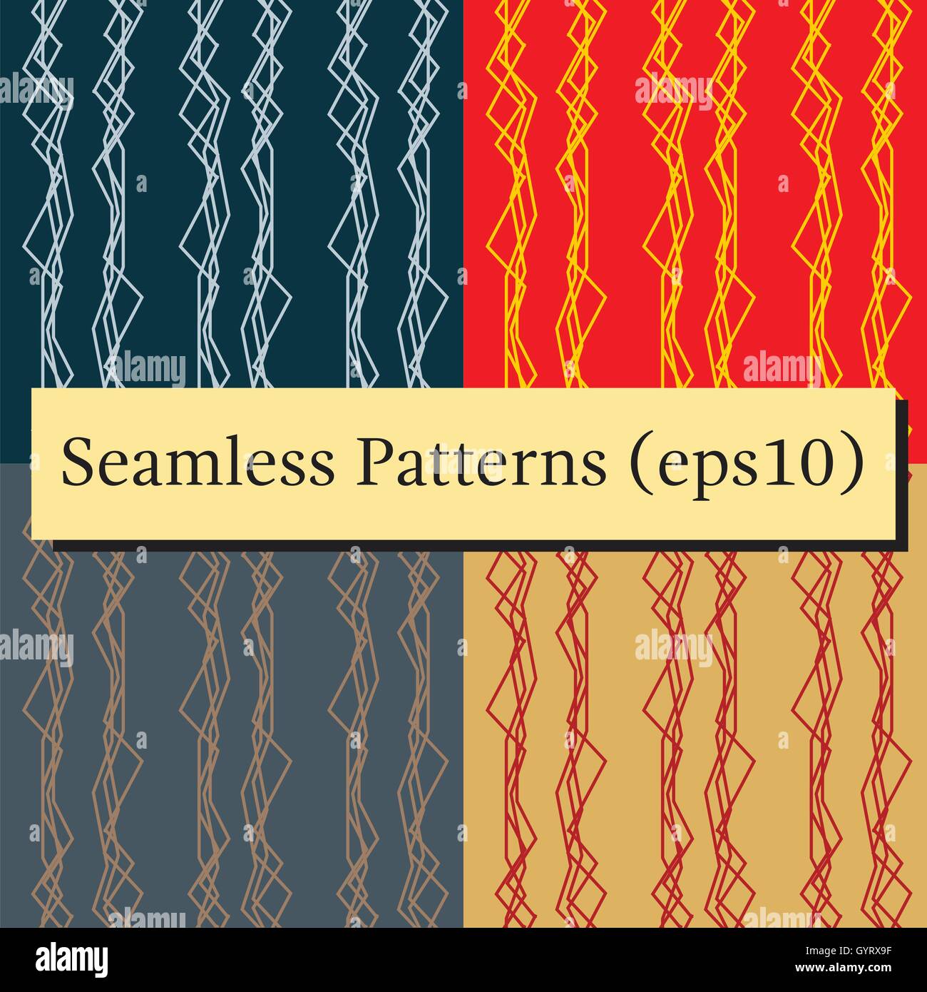 Seamless abstract vertical lines patterns backgrounds set Stock Vector ...