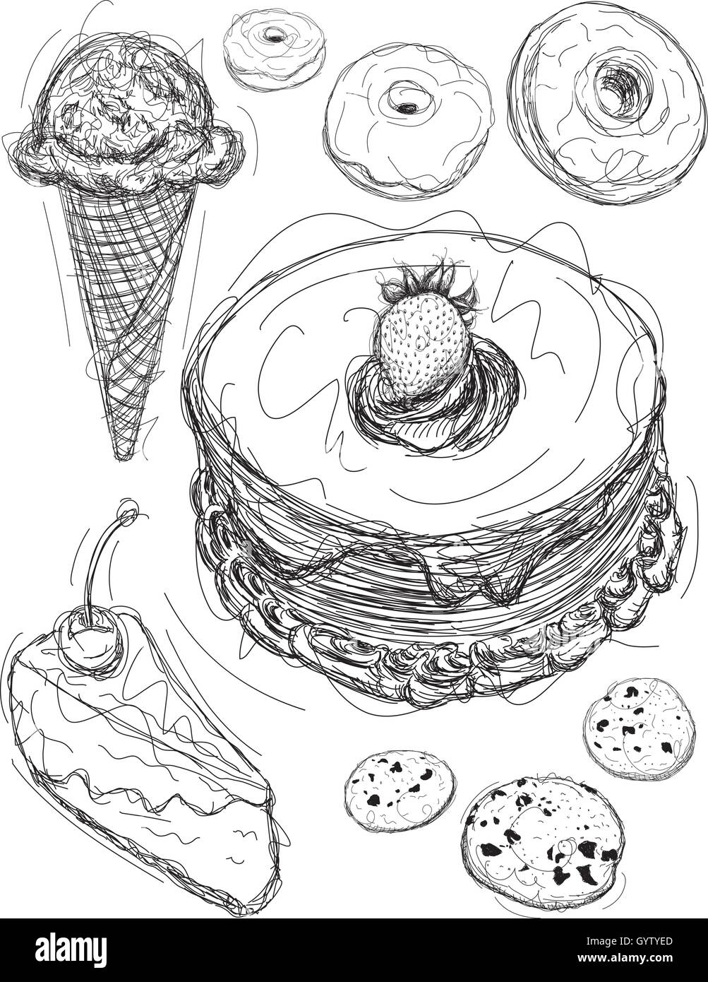 Cheesecake drawing Stock Vector Images - Alamy