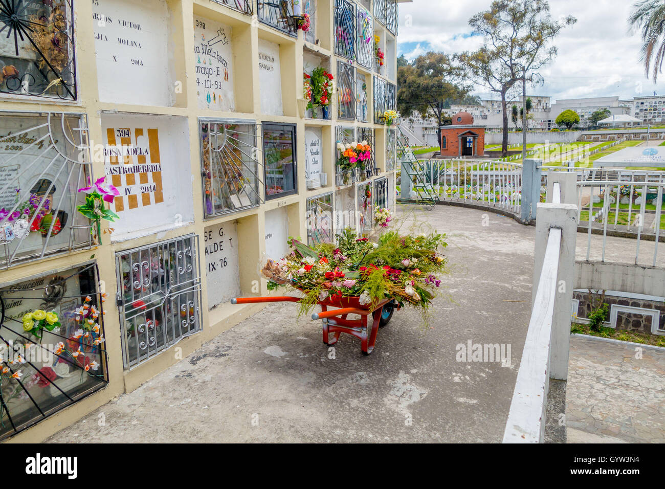 Cemetary San Diego church Quito showing typical catholic tomb graves ...