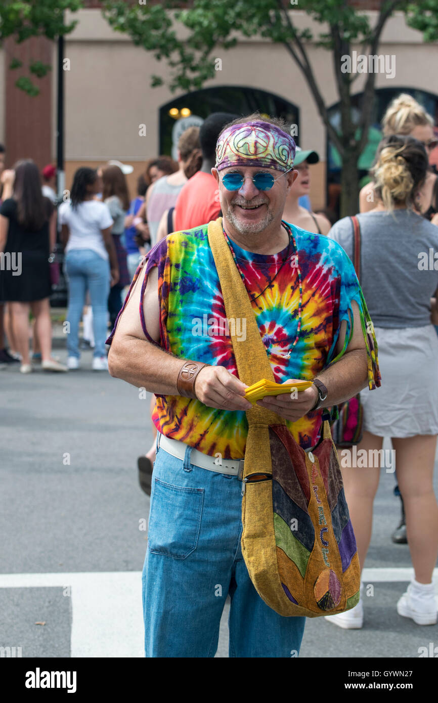 Hippie at a street festival Stock Photo - Alamy