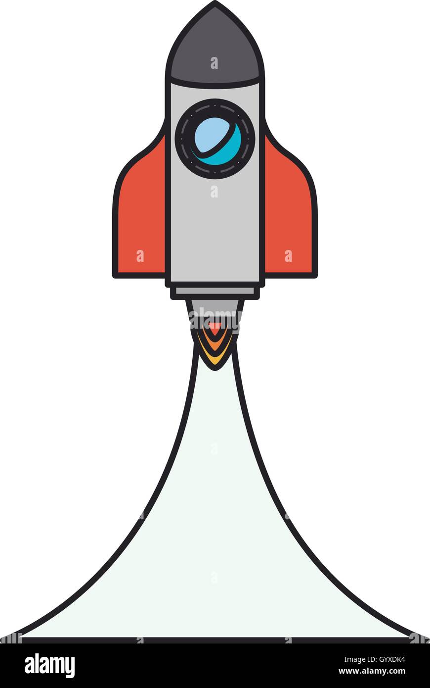Isolated rocket with flame design Stock Vector Image & Art - Alamy