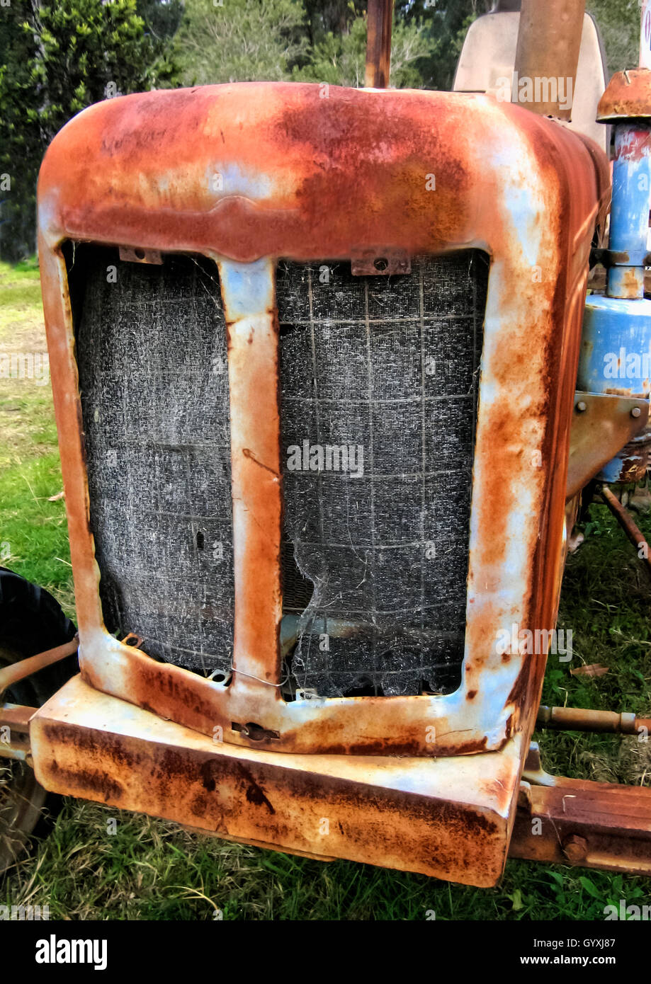 Rusty old tractor radiator Stock Photo - Alamy