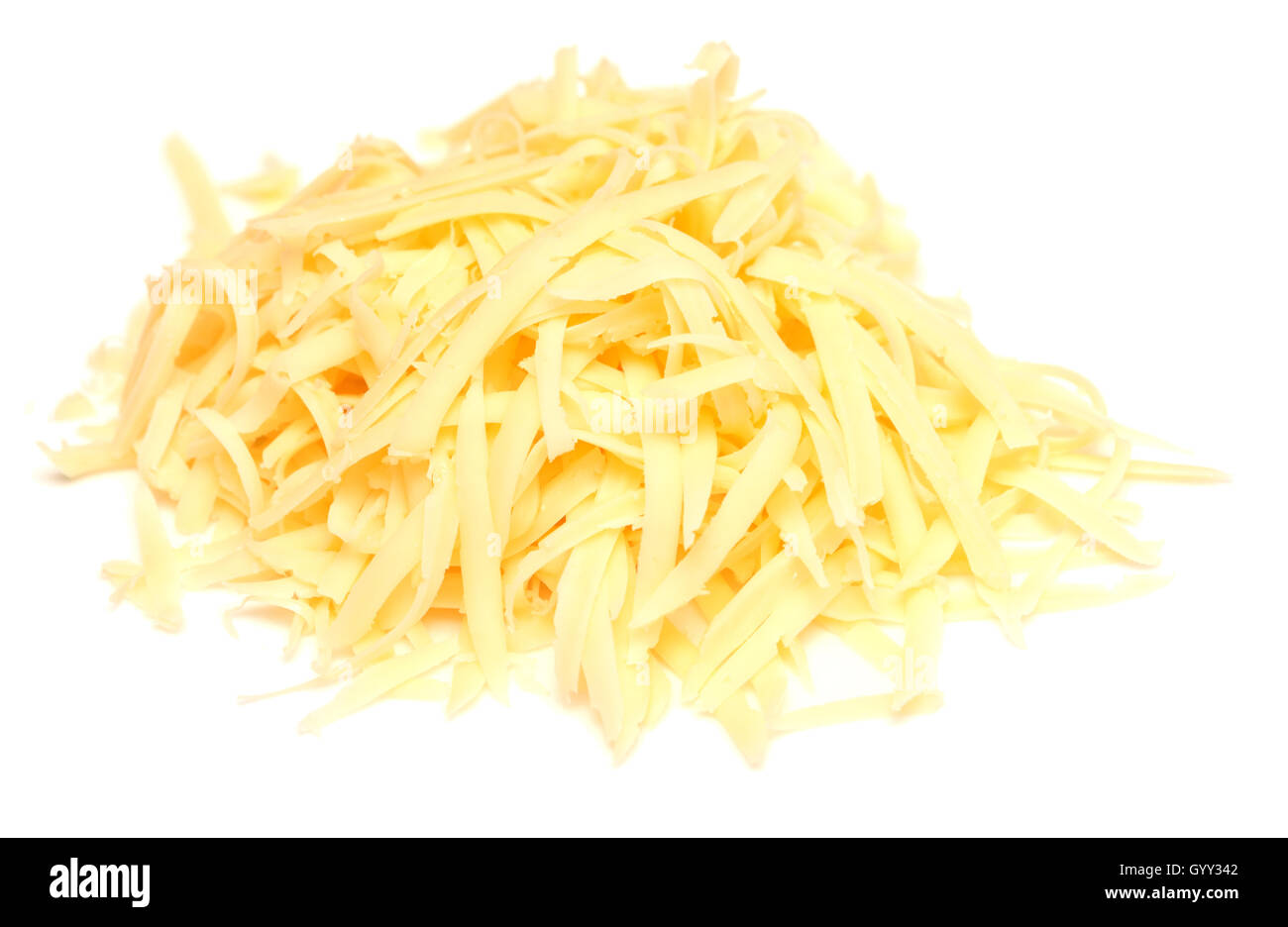 grated cheese isolated on white background Stock Photo - Alamy