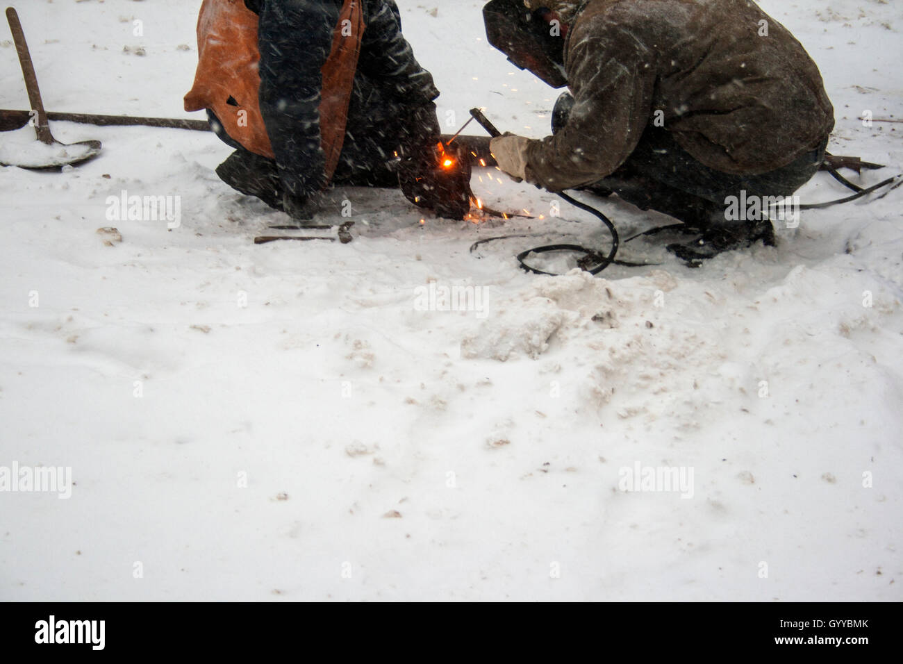 Snowfall on construction site hi-res stock photography and images - Alamy