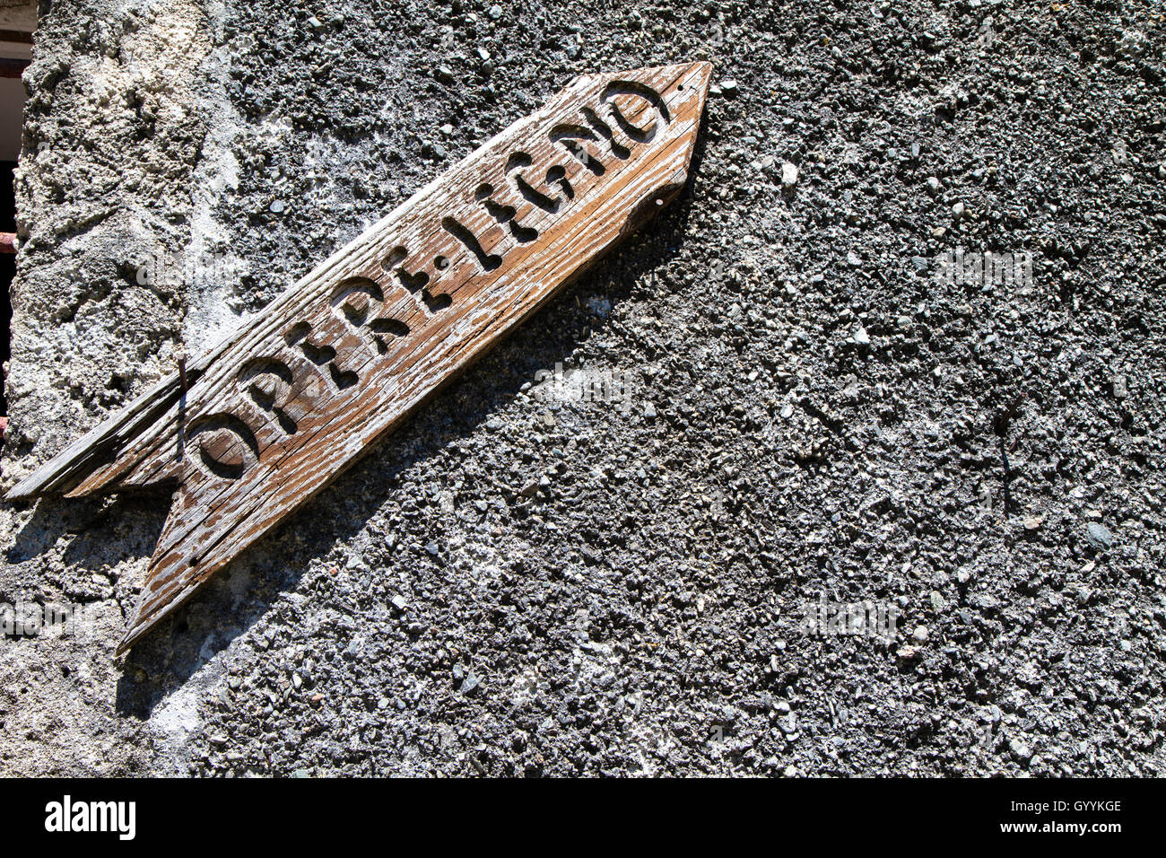 Old wooden road sign hi-res stock photography and images - Alamy