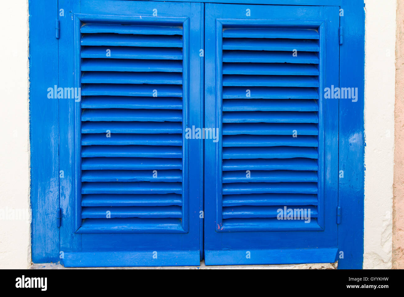 White window frame and blue shutter hi-res stock photography and images ...