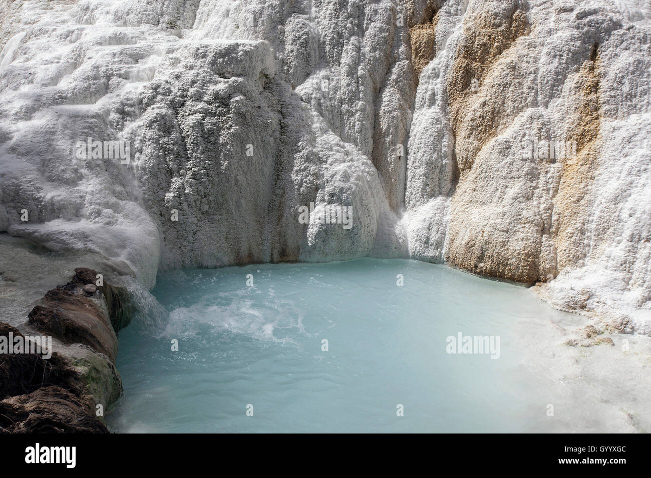 White mineral deposits, hot springs of Bagni San Filippo, Castiglione d ...