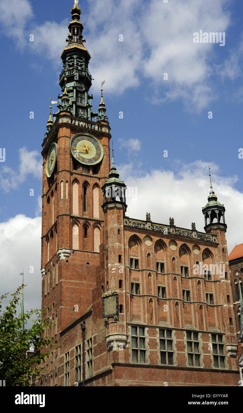 Poland. Gdansk. Town Hall (Ratusz). Built in the 14th century Stock ...