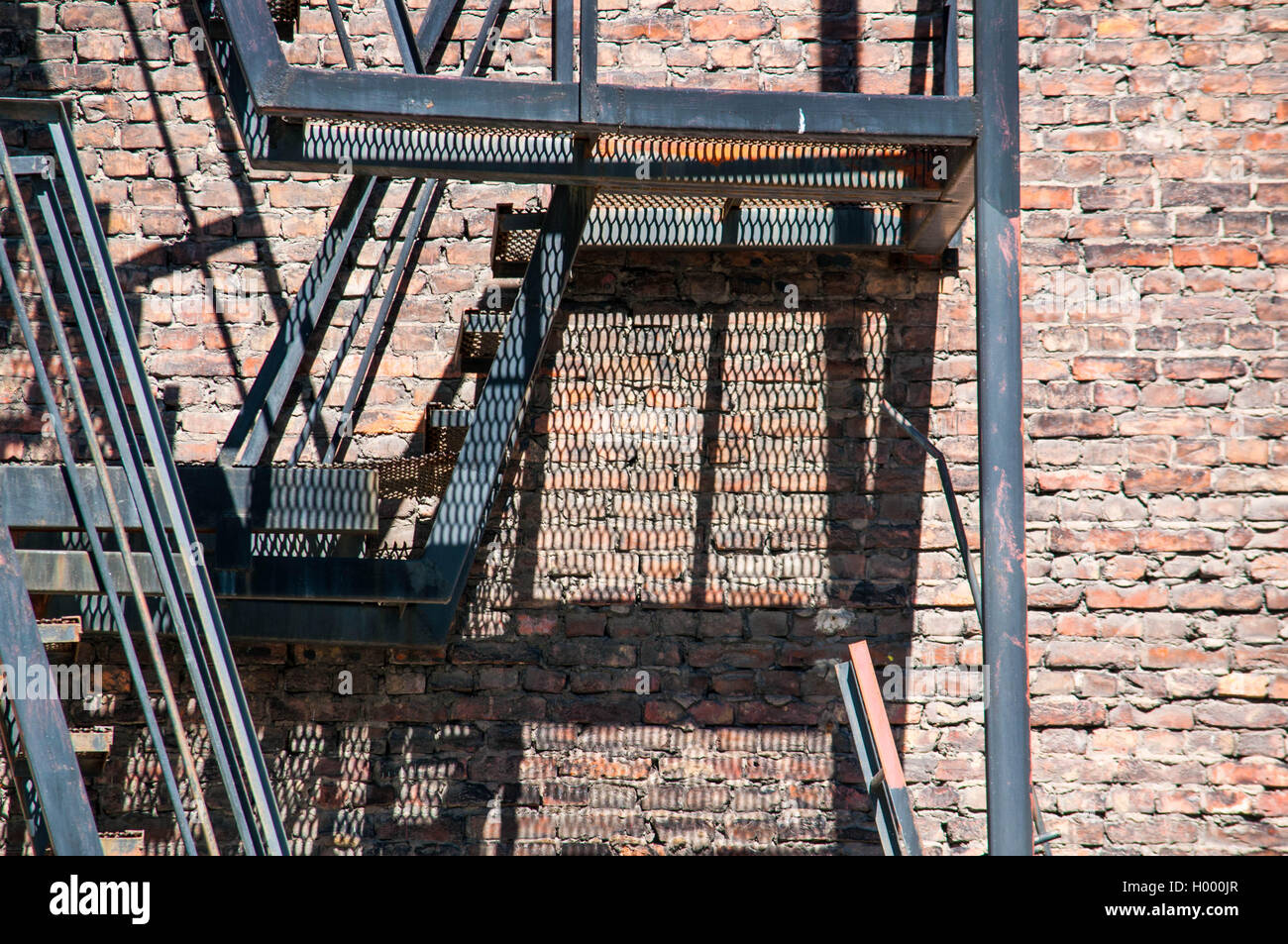 Old fire escape stairs in the factory Stock Photo - Alamy