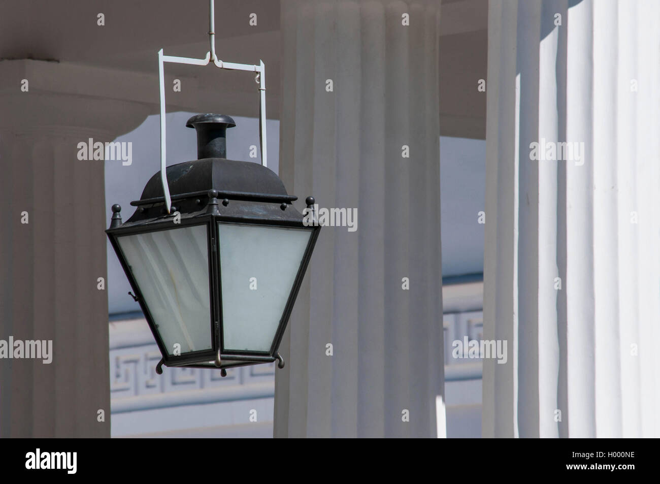 Simple lantern in classical Greek temple Stock Photo - Alamy