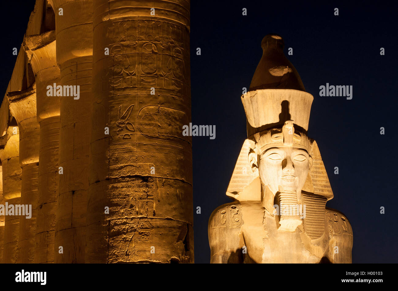 Famous Luxor temple complex at night, Egypt Stock Photo - Alamy