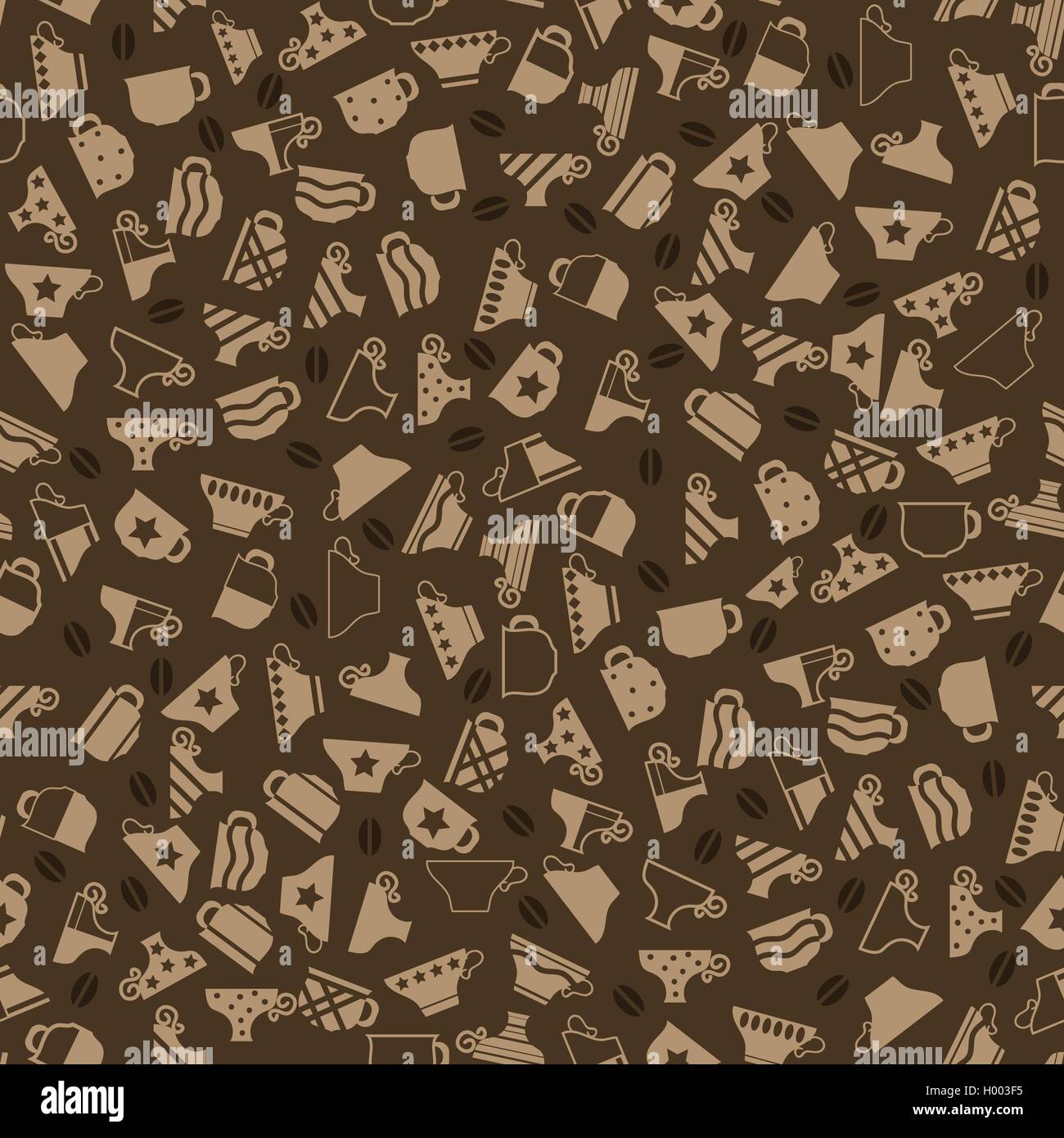 Coffee beans cups seamless Stock Vector Images - Alamy