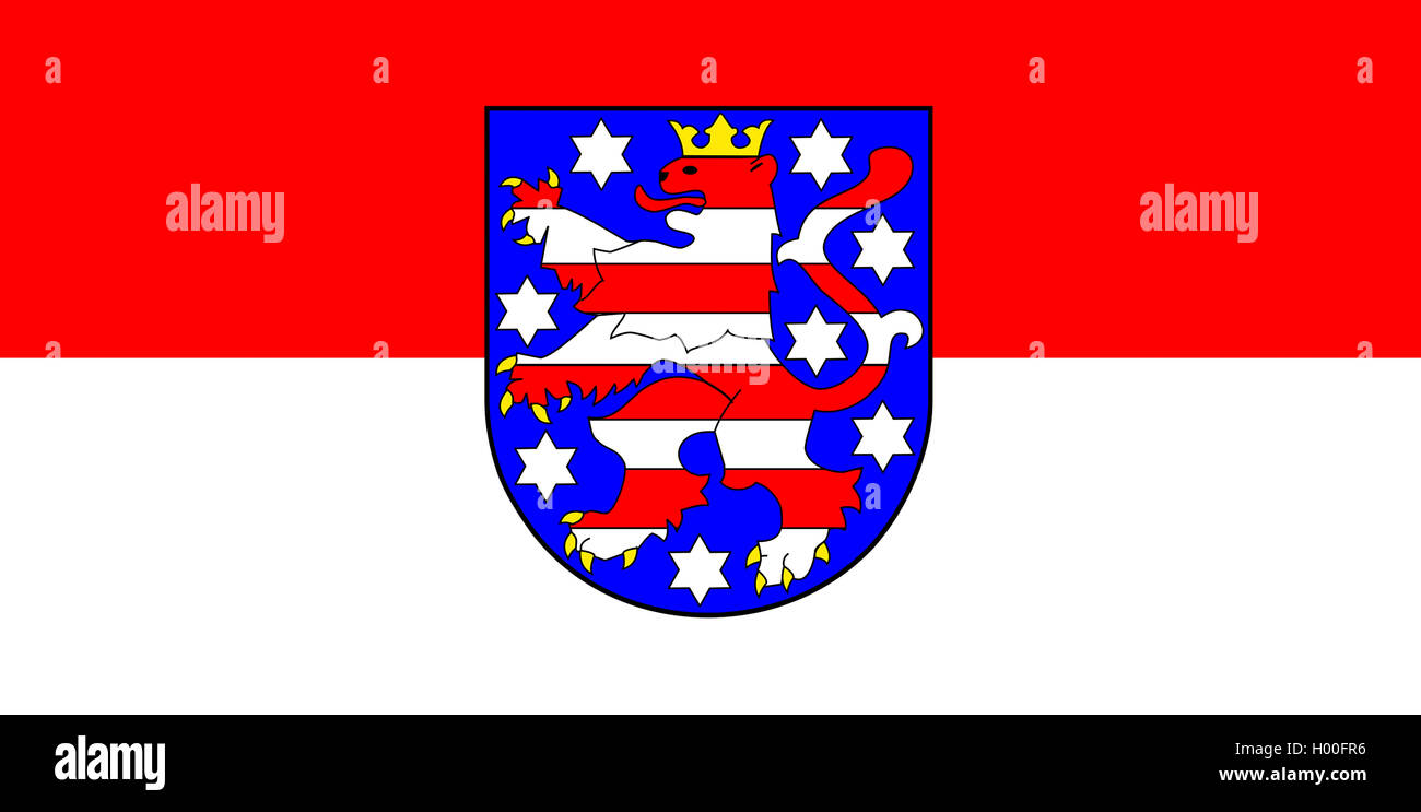 flag of Thuringia, Germany, Thueringen Stock Photo - Alamy