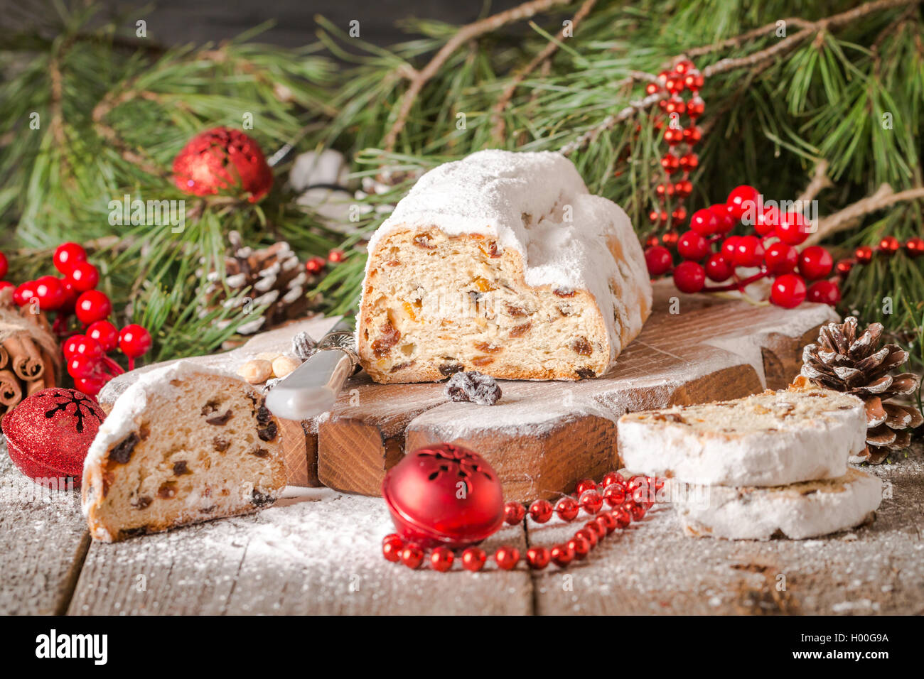 Stollen.Traditional German Christmas cake Stock Photo - Alamy