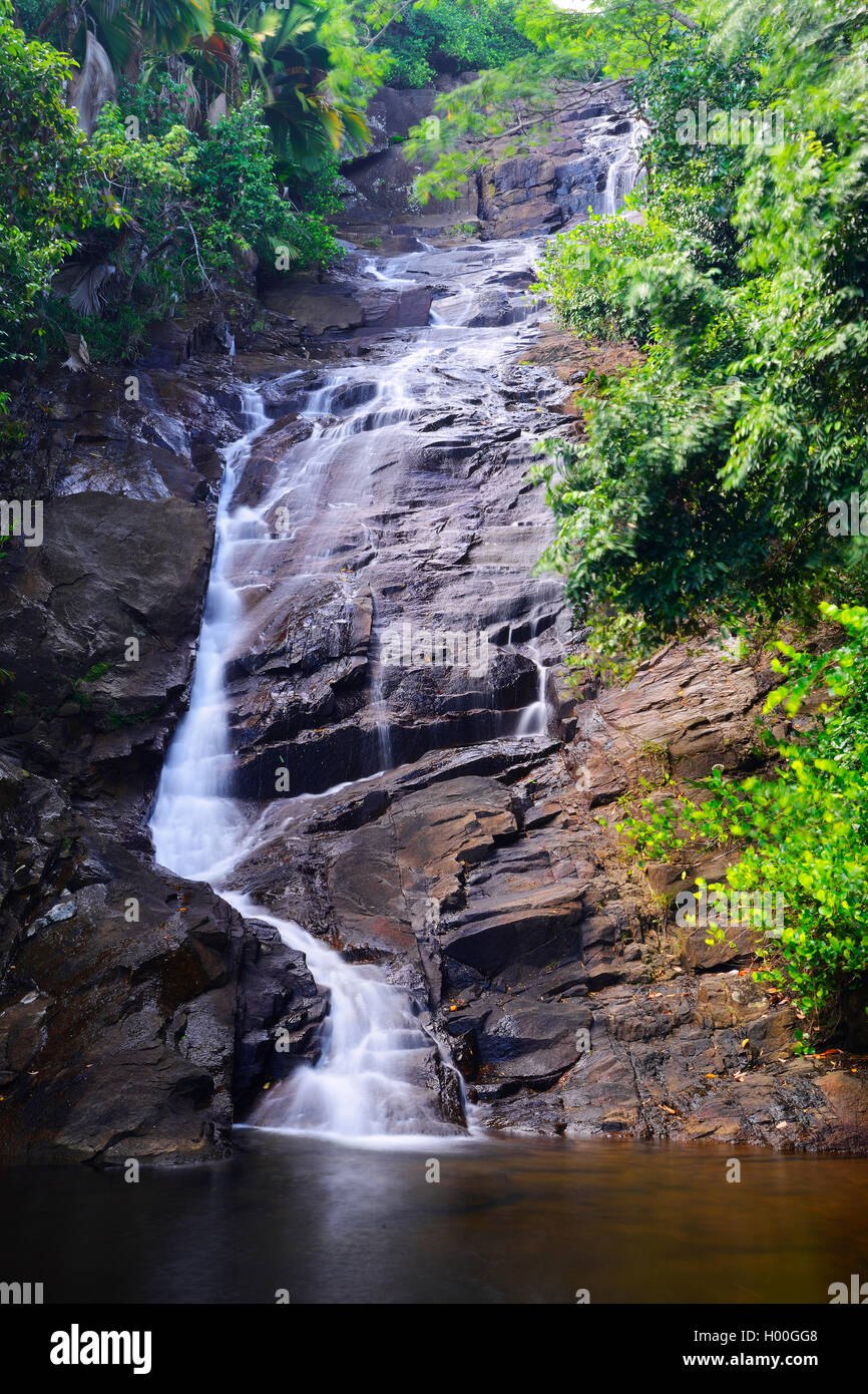 Sauzier waterfall, Seychelles, Mahe Stock Photo - Alamy