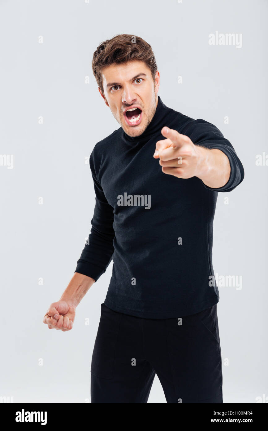 Angry man pointing finger on hi-res stock photography and images - Alamy