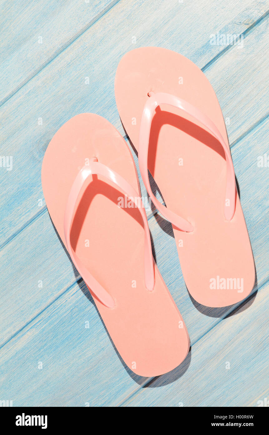 flip flops on table Stock Photo - Alamy