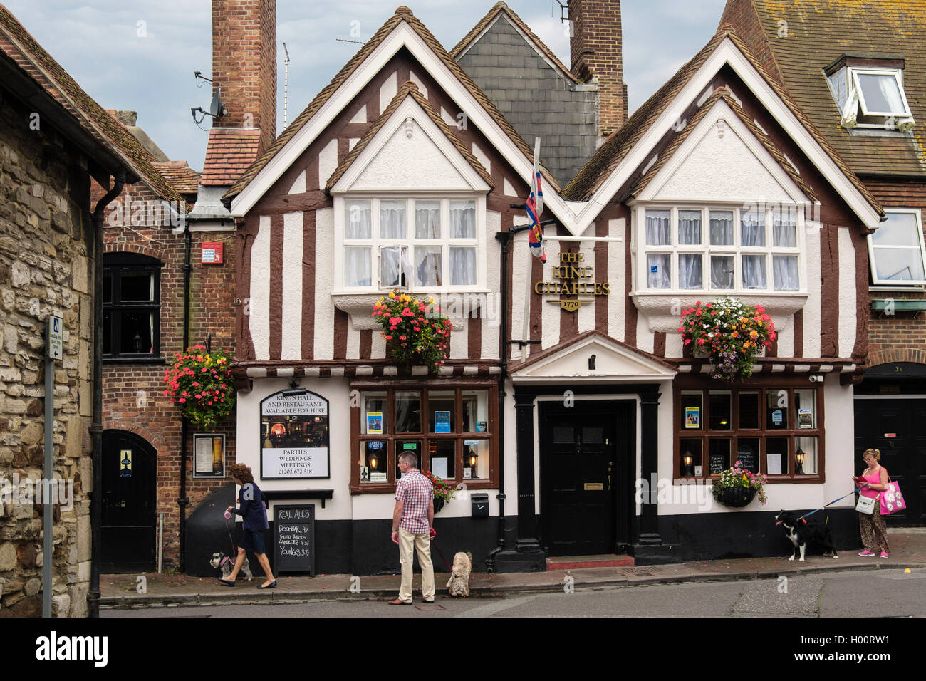 People outside The King Charles pub 1770 an 18th century half timbered ...