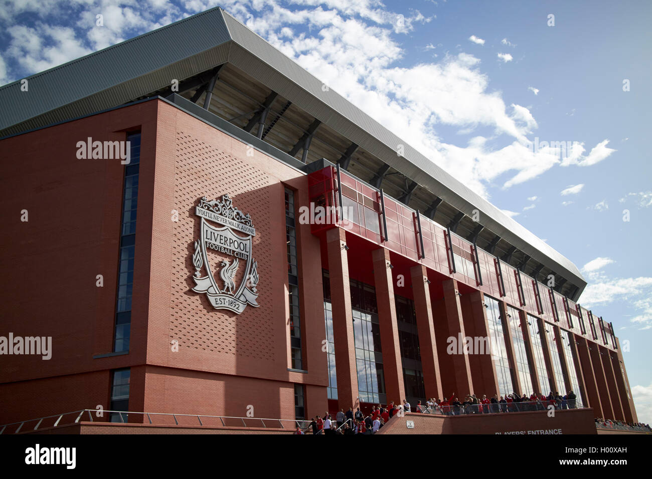 The new main stand at Liverpool FC anfield stadium Liverpool Merseyside ...