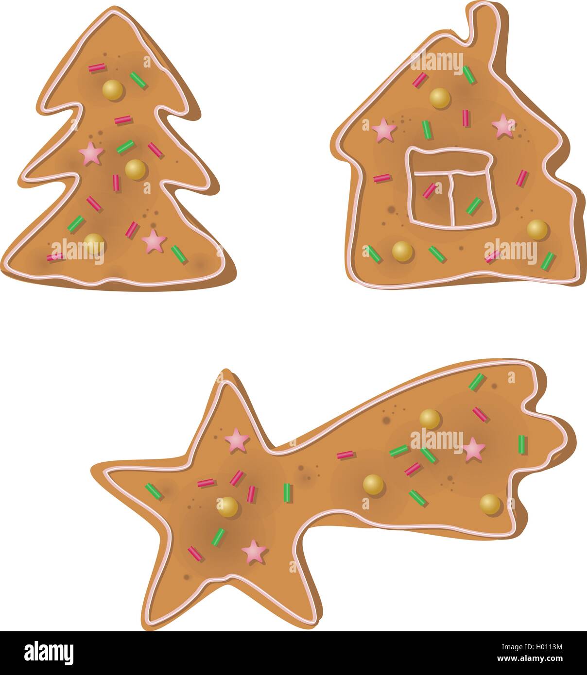 Sweet brown cookies Stock Vector Images - Alamy