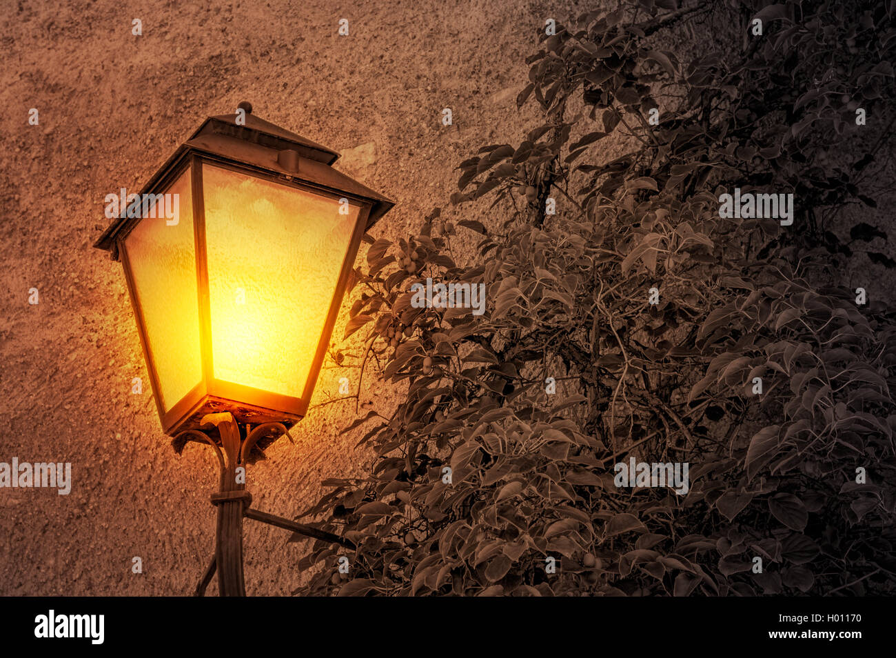 Old Lamp Post In The Dark