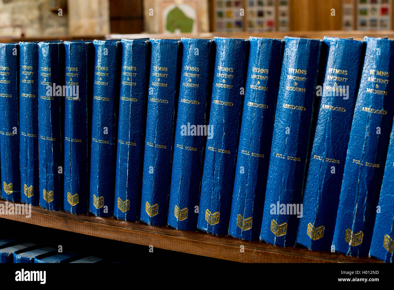 Hymn books inside a church, Brailes, Warwickshire, UK Stock Photo - Alamy