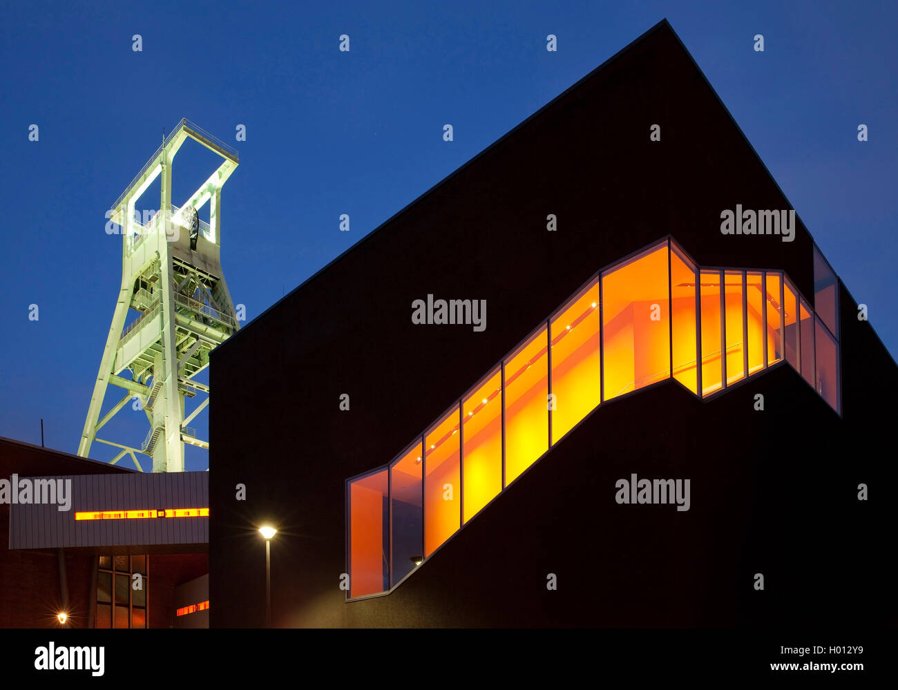 German Mining Museum with Black Diamand in the evening, Germany, North ...