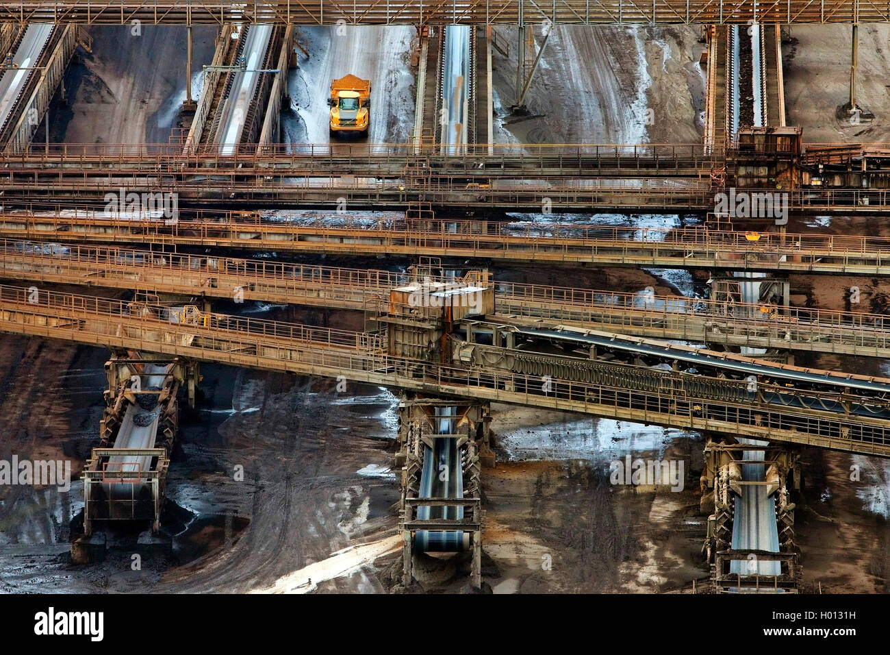 brown coal surface mining Inden with conveyor system, Germany, North ...