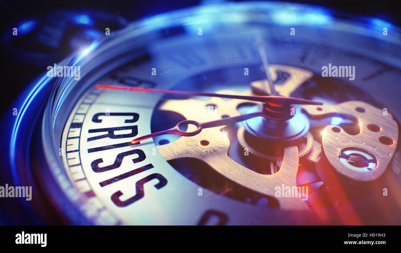 Crisis - Text on Pocket Watch. 3D Render Stock Photo - Alamy