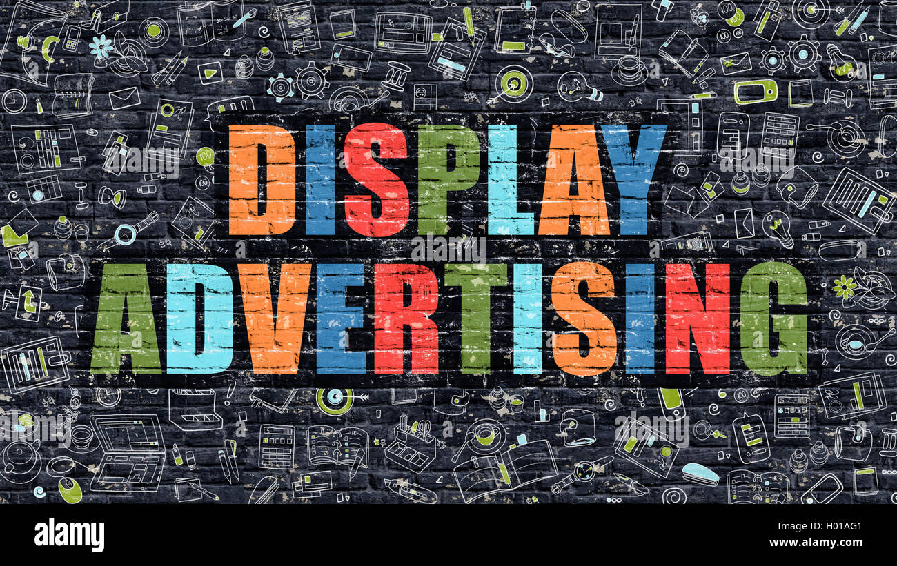 Display Advertising Concept with Doodle Design Icons Stock Photo - Alamy