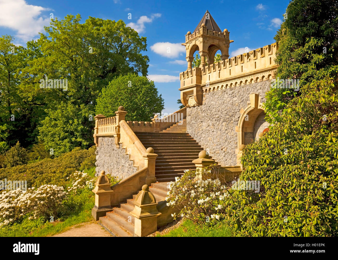 outside staircase Dicke Ibach Treppe in park Barmer Anlagen, Germany ...