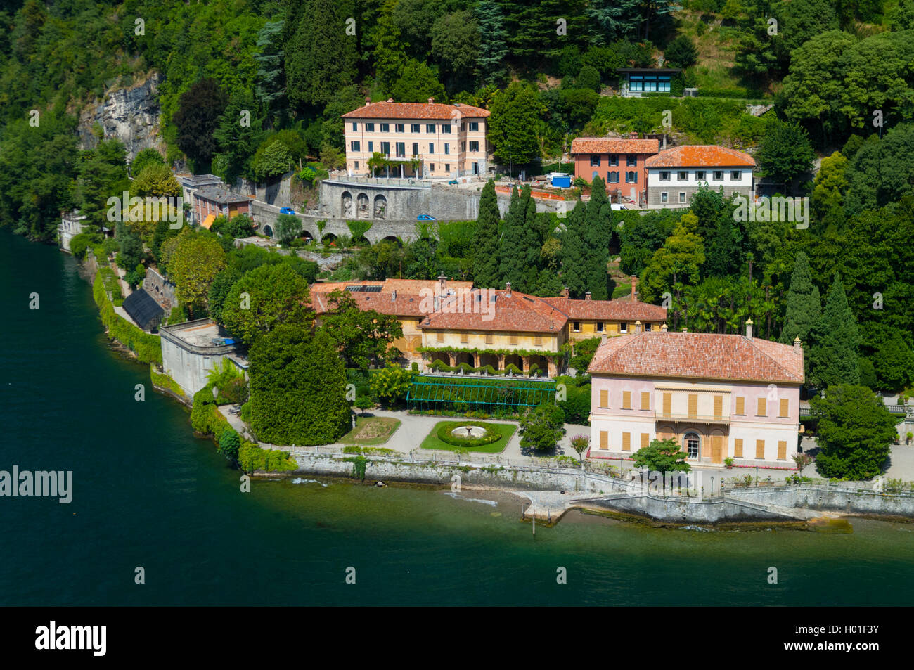 Italy, Lombardy, Como lake, Cernobbio, villa Pizzo (aerial view Stock ...