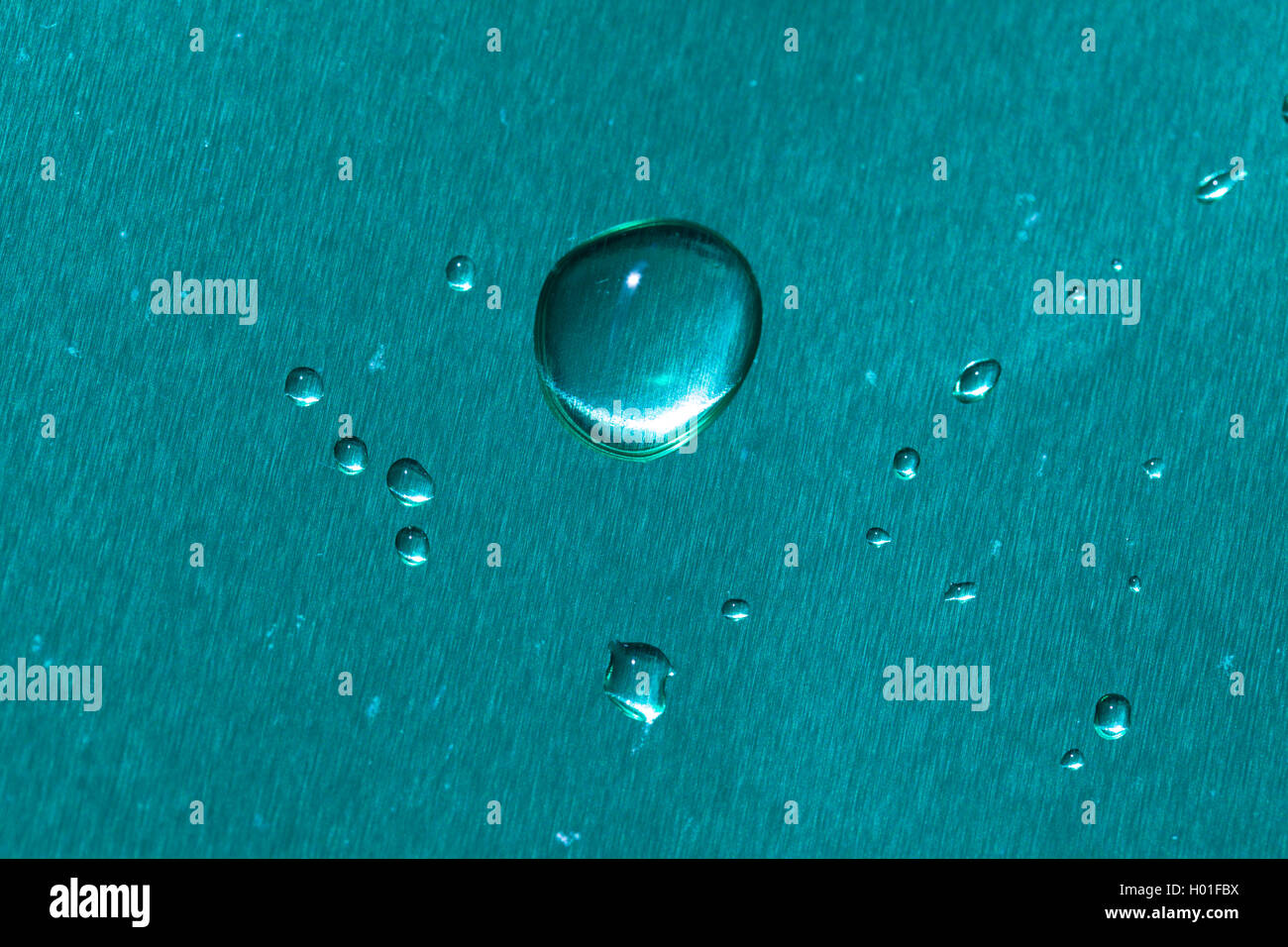 blue brushed metal surface with water drops weather background Stock ...
