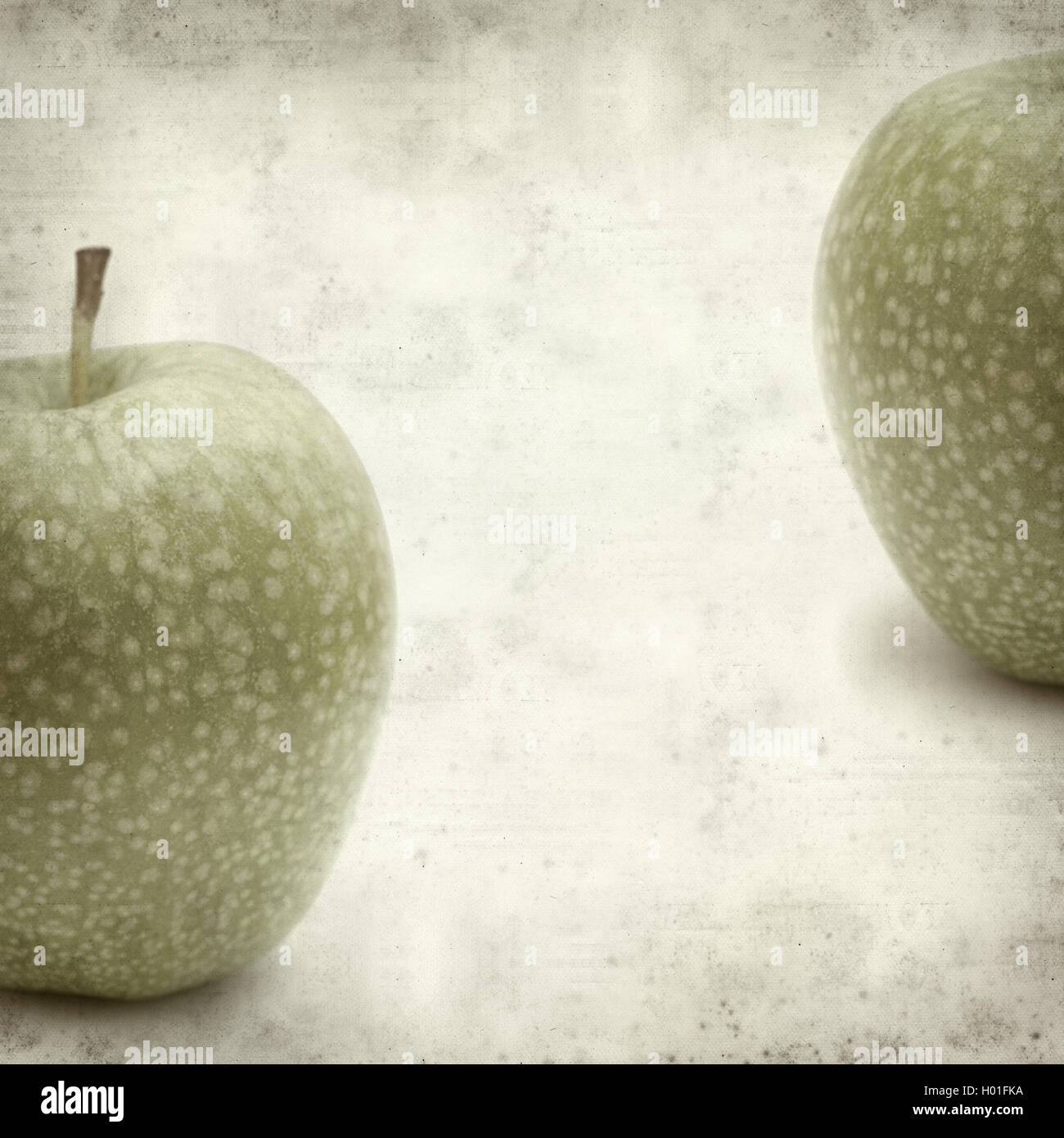 textured old paper background with fresh green apples Stock Photo - Alamy