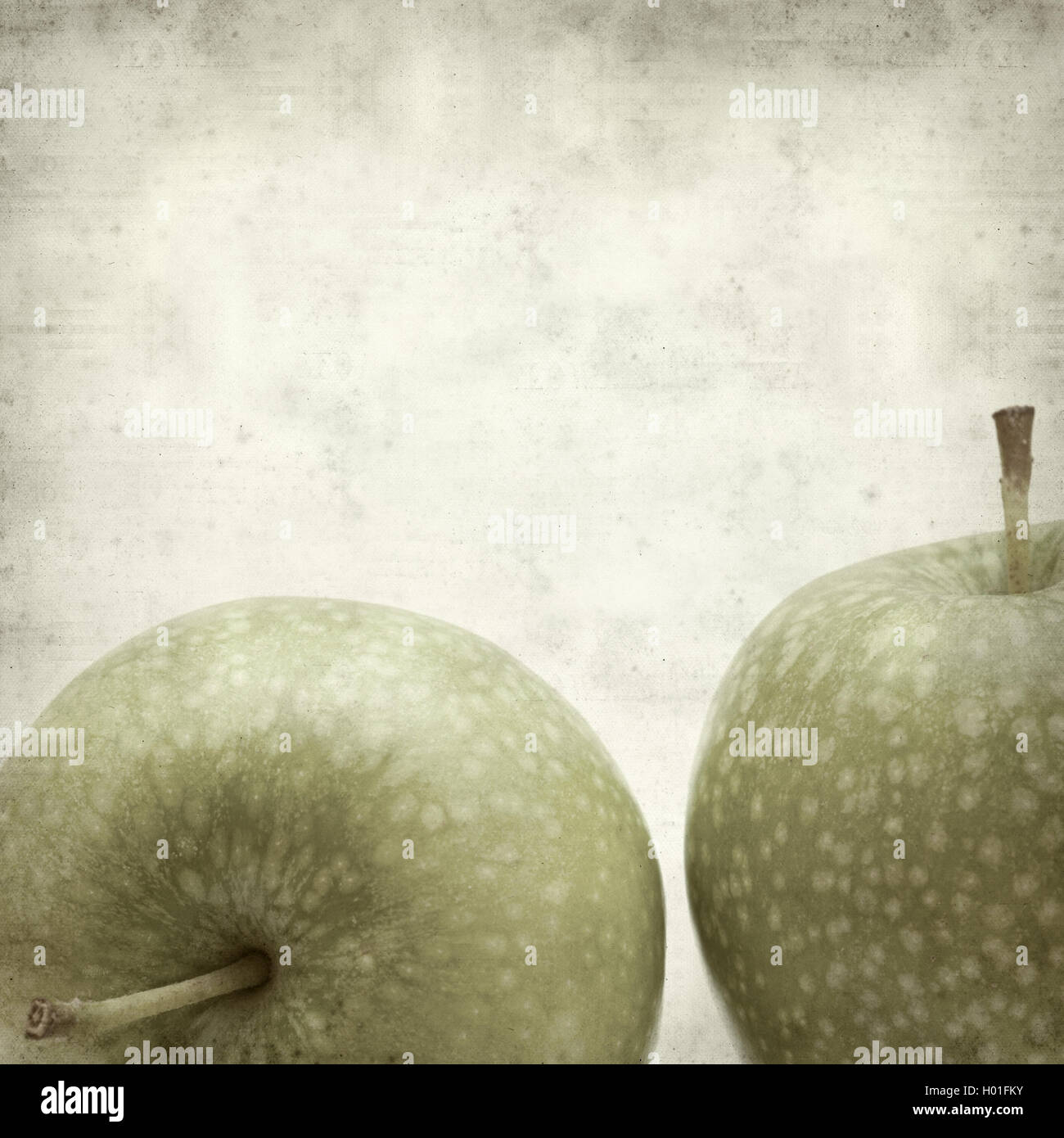 textured old paper background with fresh green apples Stock Photo - Alamy