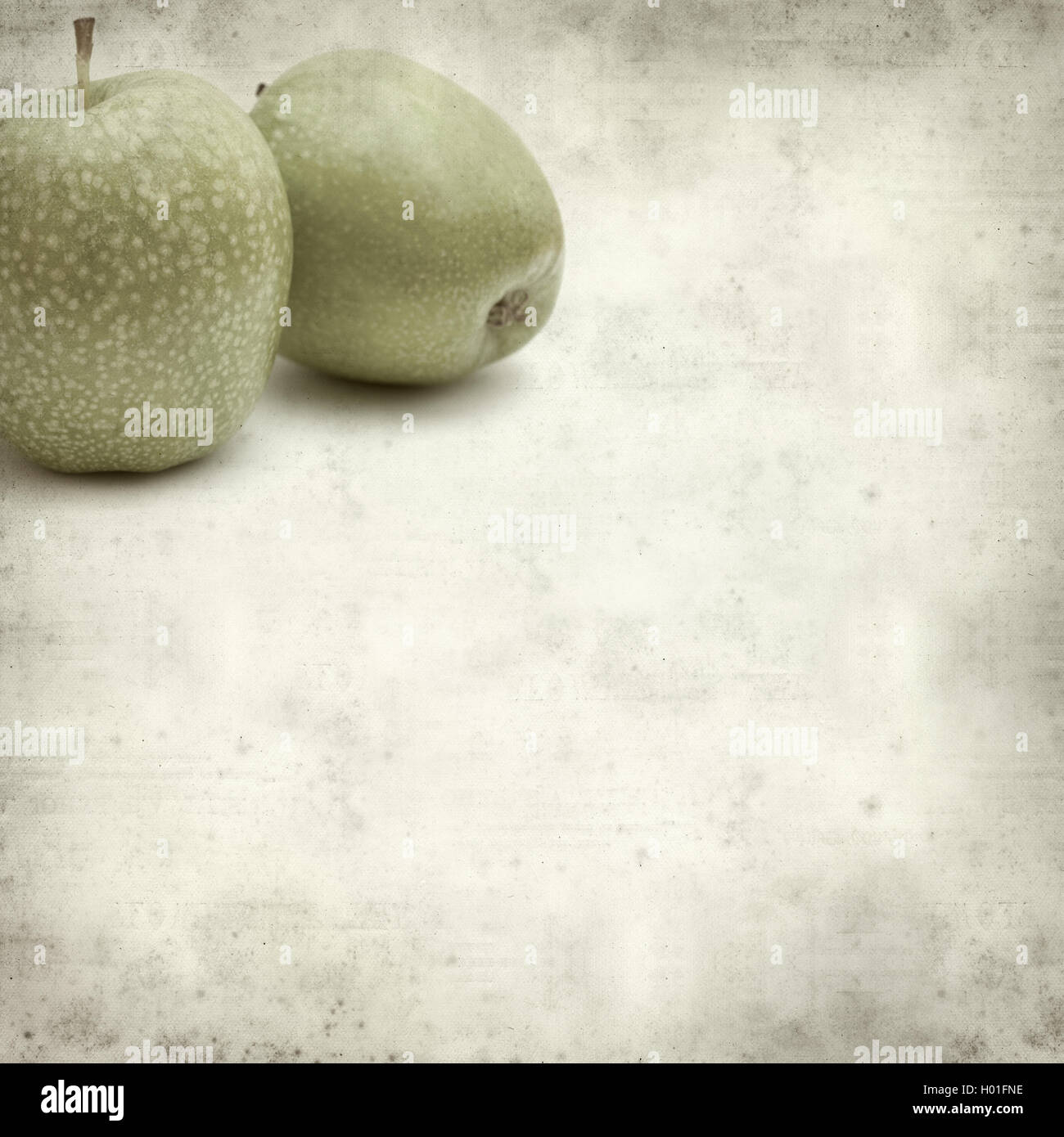 textured old paper background with fresh green apples Stock Photo - Alamy