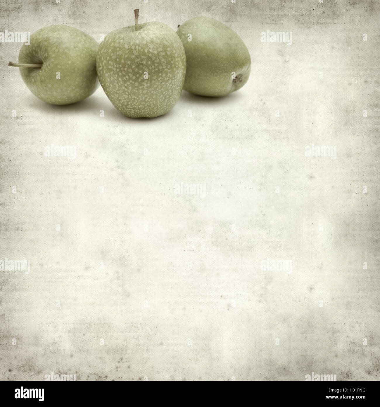 textured old paper background with fresh green apples Stock Photo - Alamy