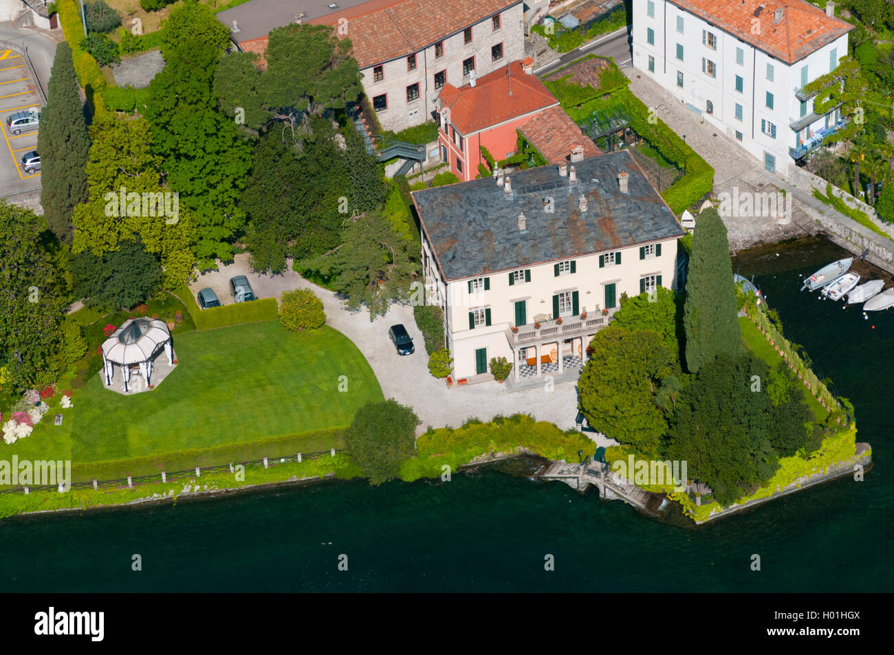 Italy, Lombardy, Como lake, Laglio, villa Oleandra, owned by Georges ...