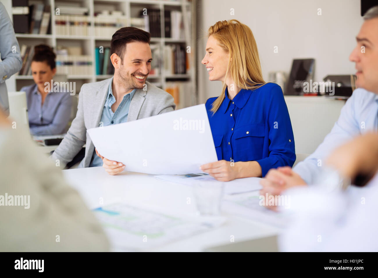 Busy business people working in office Stock Photo - Alamy