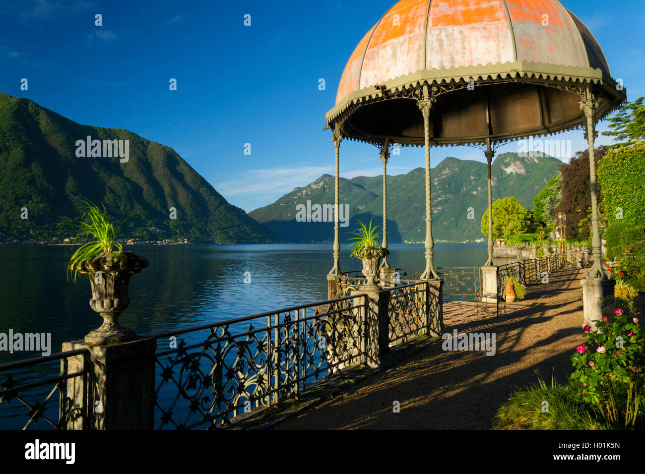Italy, Lombardy, Como lake, Sala Comacina, kiosk Stock Photo - Alamy