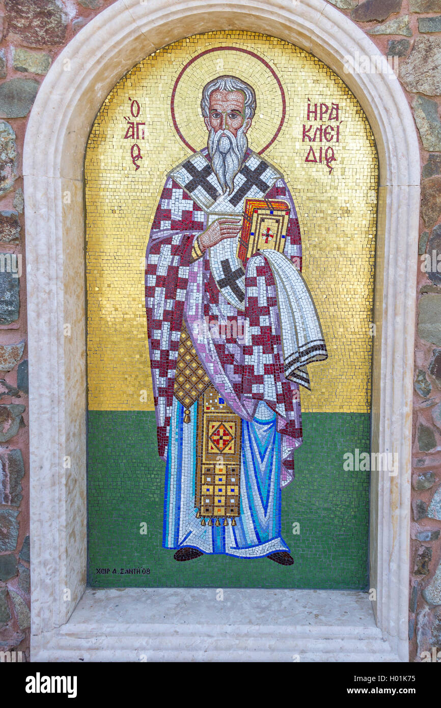 Mosaic Figure At Kikko Monastry Cyprus Stock Photo - Alamy