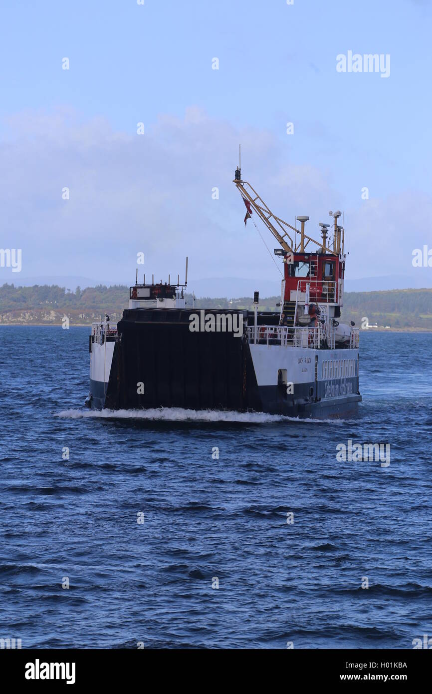 Calmac ferry MV Loch Ranza in Sound of Gigha viewed from Tayinloan ...