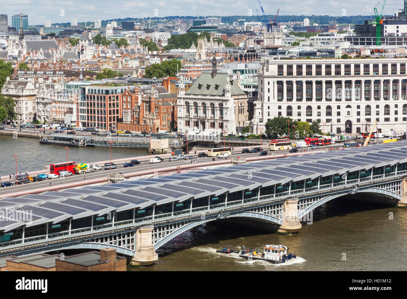 England, London, Blackfriars Bridge and Victoria Embankment Stock Photo ...