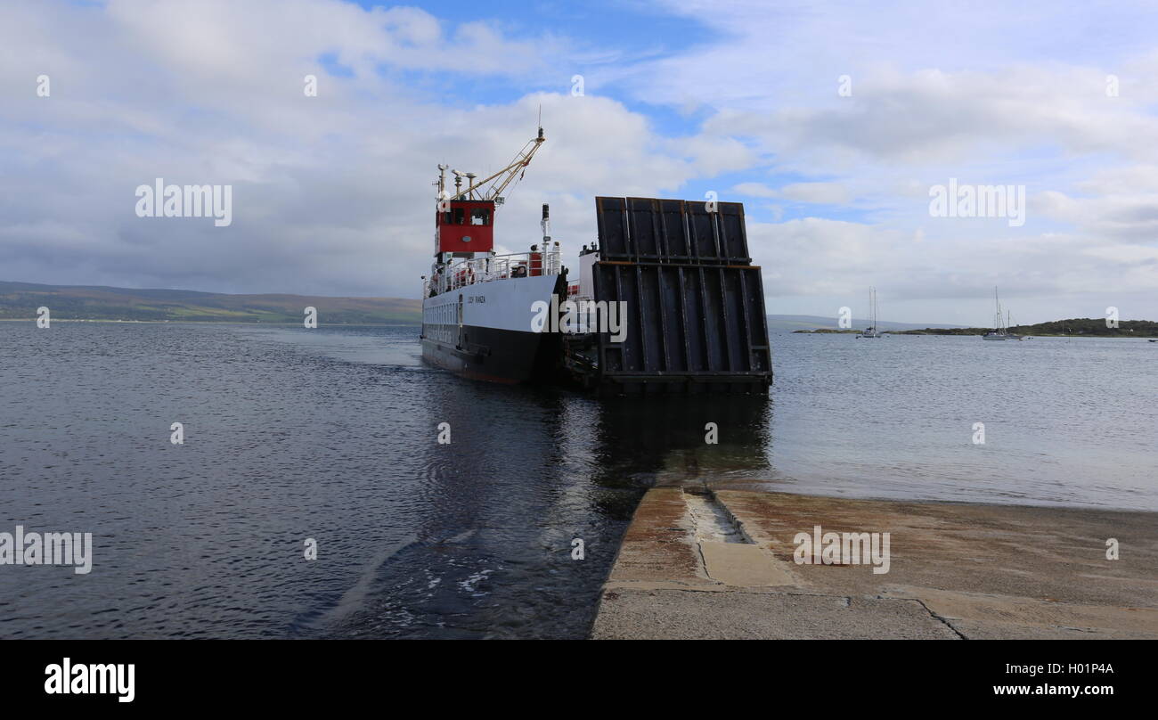 Calmac ferry MV Loch Ranza arriving Ardminish Isle of Gigha Scotland ...