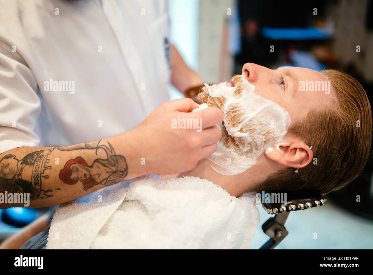 Retro Shaving Foam In Barber High Resolution Stock Photography and ...