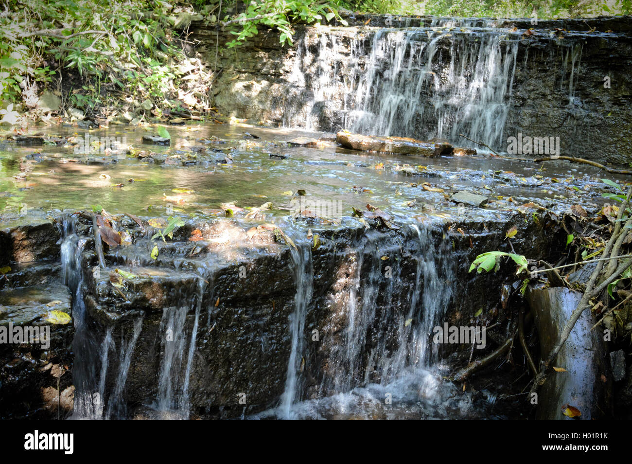 Waterfall in the Park Stock Photo - Alamy