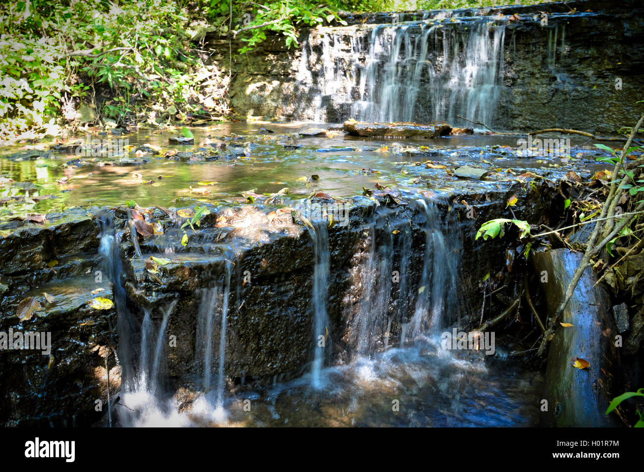 Waterfall in the Park Stock Photo - Alamy