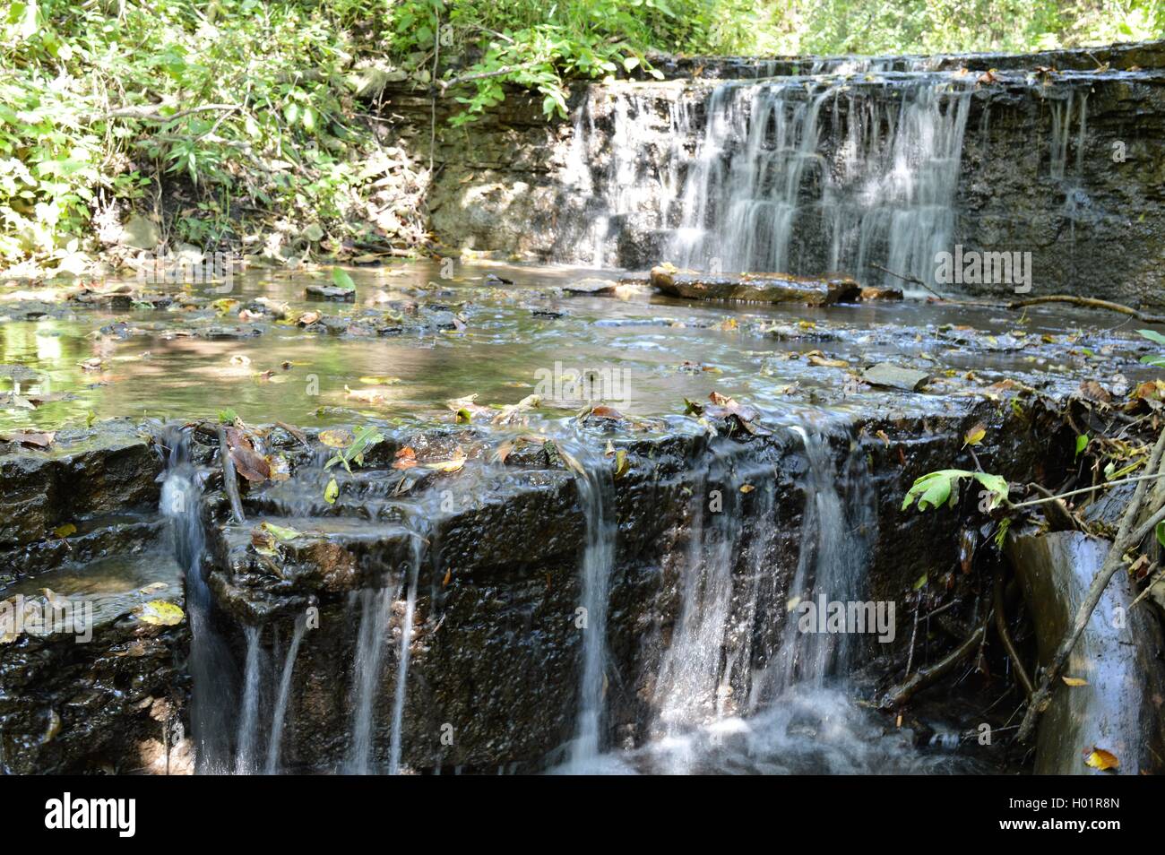 Waterfall in the Park Stock Photo - Alamy