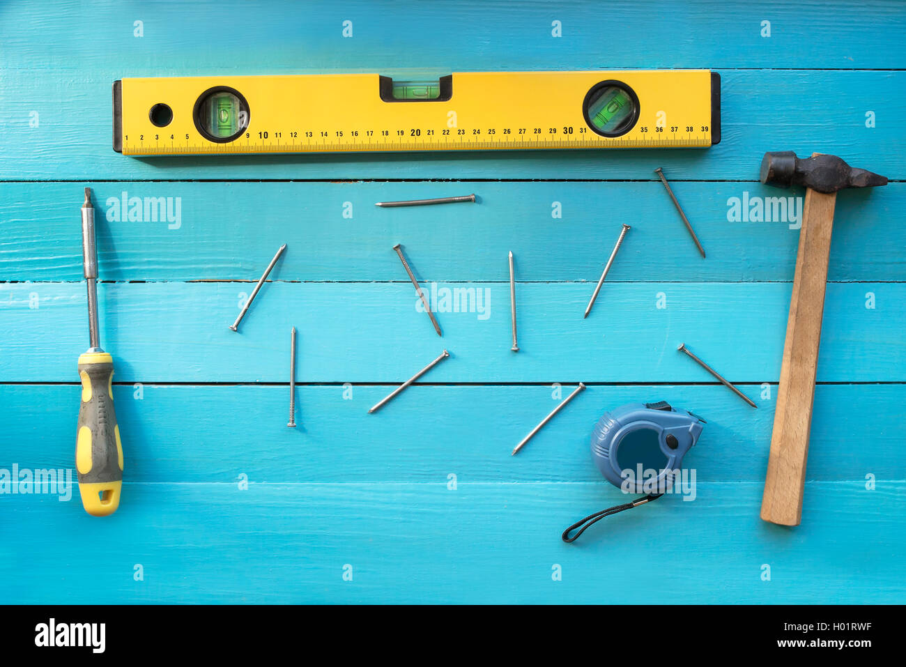 tool kit for construction Stock Photo - Alamy