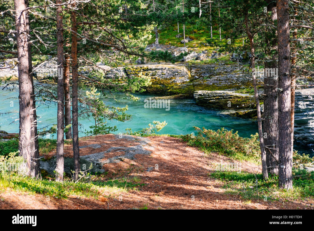 Sjoa river landscape in Jotunheimen National Park, Oppland, Norway ...